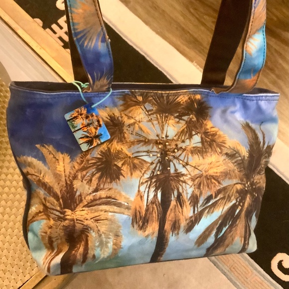 Sun And Sand | Bags | Palm Tree Bag Canvas Unique Art To Wear Nwt Tote ...